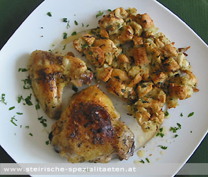 Brathendl: Knuspriges Brathuhn aus dem Ofen - Rezept
